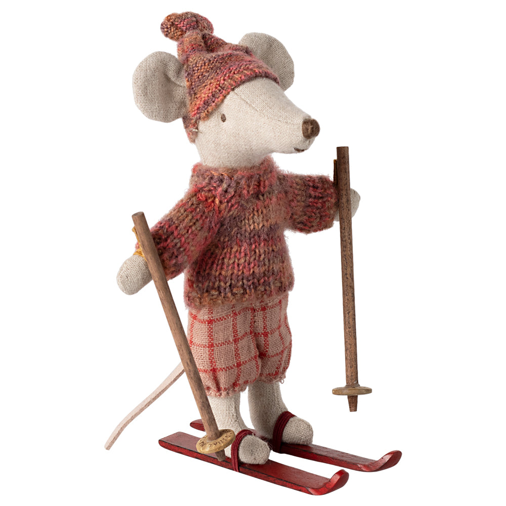 Maileg, Winter Mouse with Ski Set, Big Sister Rose – Folk Interiors