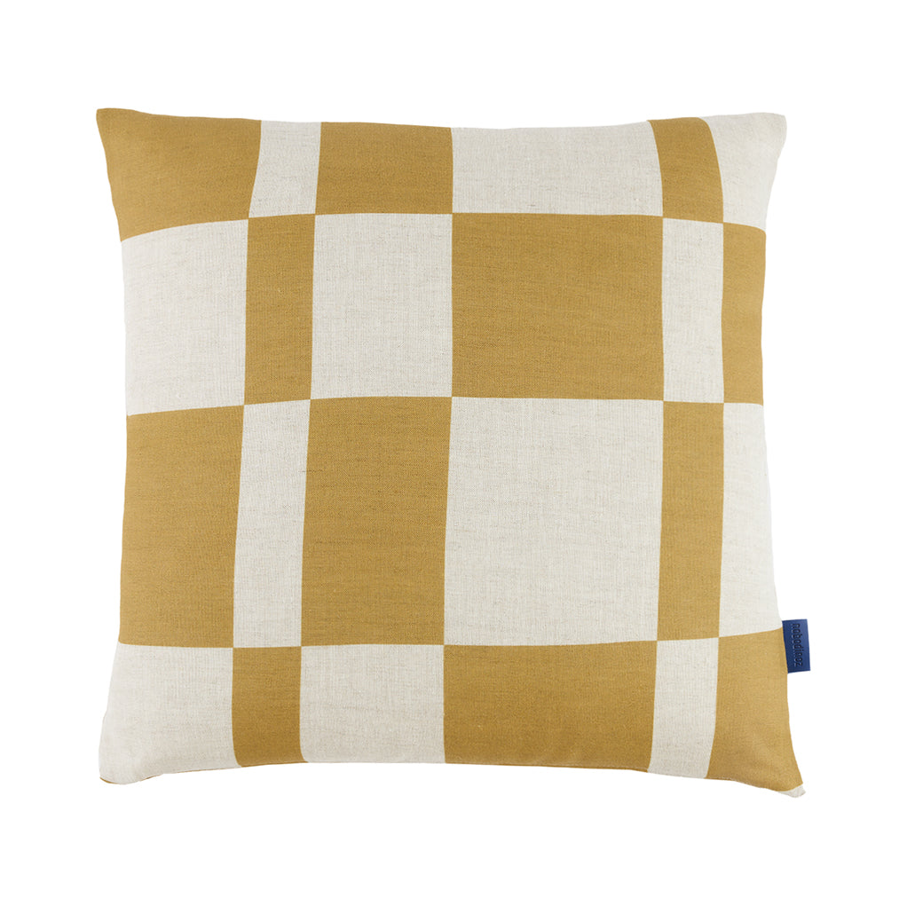 Nobodinoz Stanley French Linen Square Cushion - Mustard Tiles – Folk ...